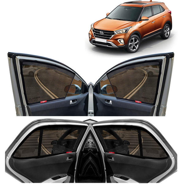 Creta Half Cut Magnetic Car Sun Shade 4 Pcs for 2018 to 2019 Motorhunk