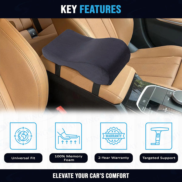 Buy Car Armrest Cushion Soft Memory Foam Support in Black | MotorHunk ...