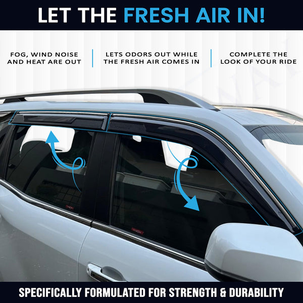 Buy Fronx Door Visor Chrome for Year 2023 Onwards 4 Pcs | Motorhunk