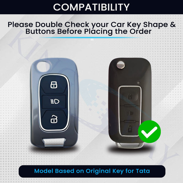 Buy 3 Buttons Smart Key Cover and Keychain TATA-B3 for All Tata Cars ...