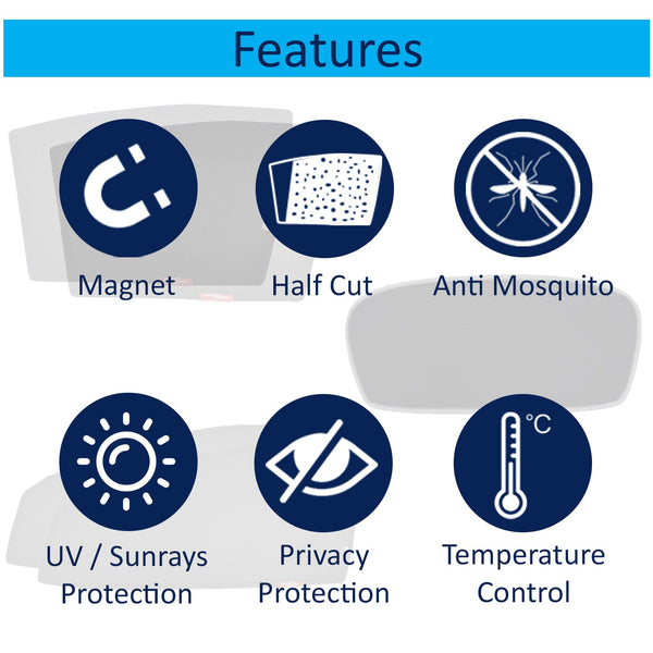 Verna Half Cut Magnetic Sun Shade Dicky 5 Pcs for 2023 Onwards – Motorhunk