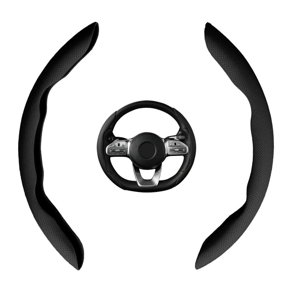 Buy Premium PU Leatherette Black Steering Wheel Grip | Motorhunk