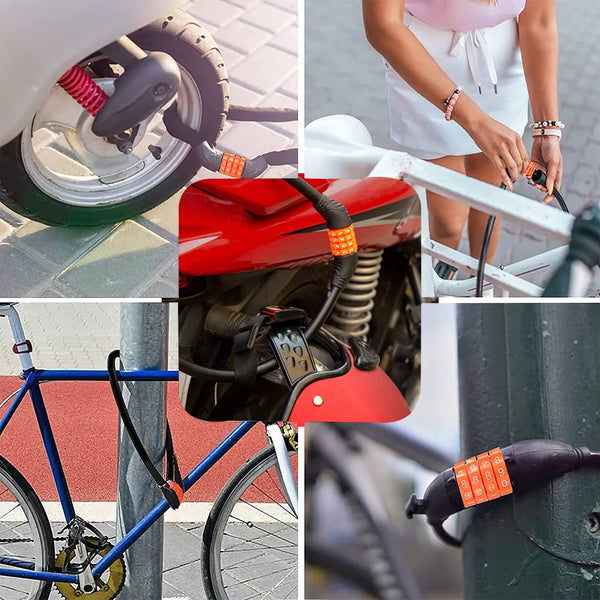 Buy 4 Digit Anti Theft Combination Steel Cable Lock for All 2 Wheeler ...