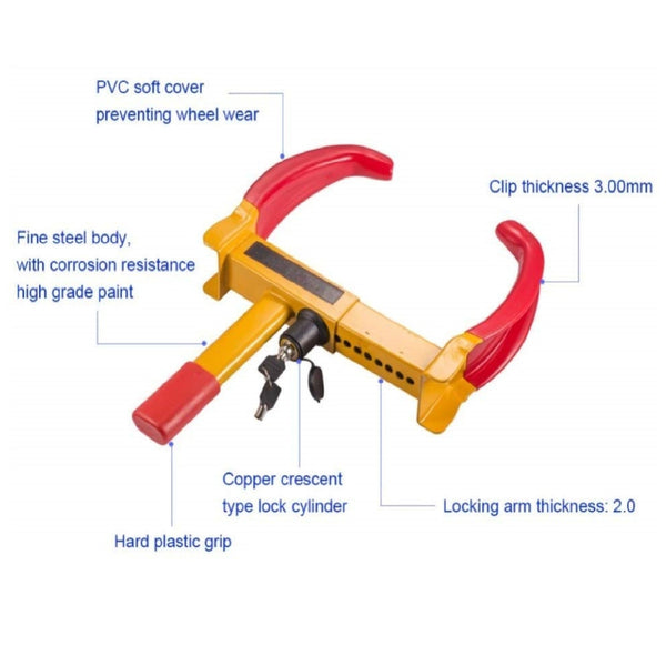 Buy Heavy Duty Anti Theft Wheel Clamp Lock with Two Keys Online – Motorhunk